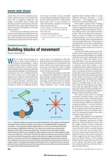 Pdf Computational Neuroscience Building Blocks Of Movement Dokumentips