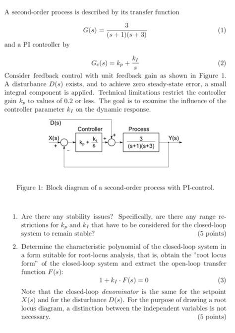 Solved A Second Order Process Is Described By Its Transfer Chegg Com