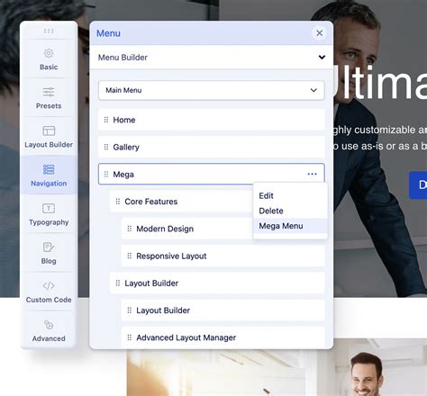 helix ultimate 2 0 alpha 3 released with frontend drag and drop menu builder joomshaper