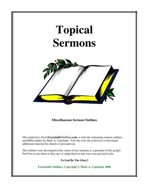 Topical Sermons Executable Outlines