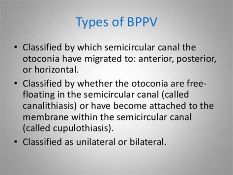Benign Paroxysmal Positional Vertigo Bppv Benign Paroxysmal Positional Vertigo Bppv
