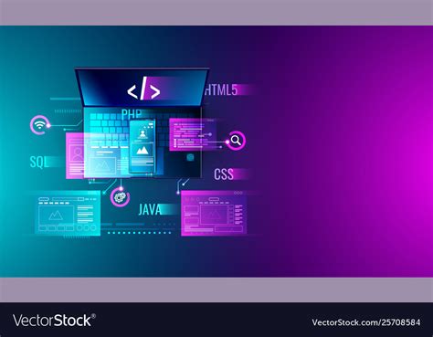 Web Development Application Design Coding And Vector Image