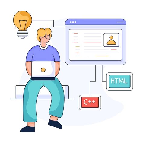 Premium Vector A Flat Vector Illustration Of Creative Developer