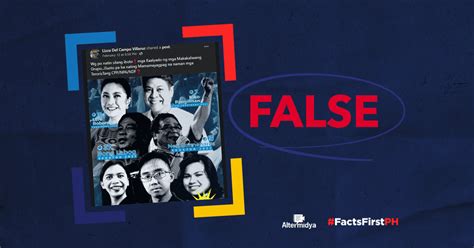 Fact Check Facebook Post Falsely Claims Leni Kiko Tandem Kabataan Partylist Are Allies Of The
