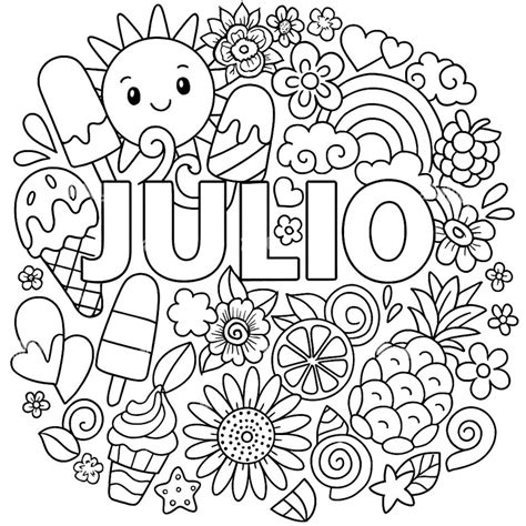 Cartulas Del Mes De Julio Para Descargar Y Colorear