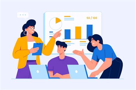 비즈니스 교육에 플랫 사람들 무료 벡터