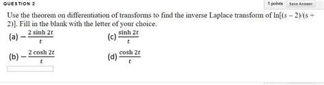 Solved QUESTION Points Save Answer Use The Theorem On Chegg