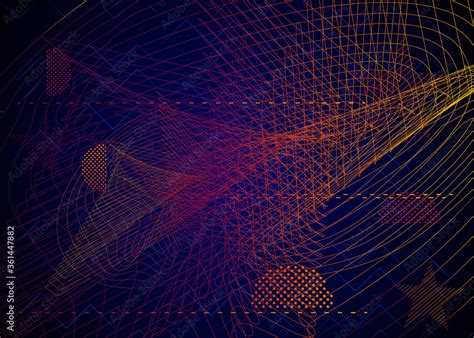 Abstract Background With Dynamic Linear Waves Modern Vibrant Colored Poster Composition Of