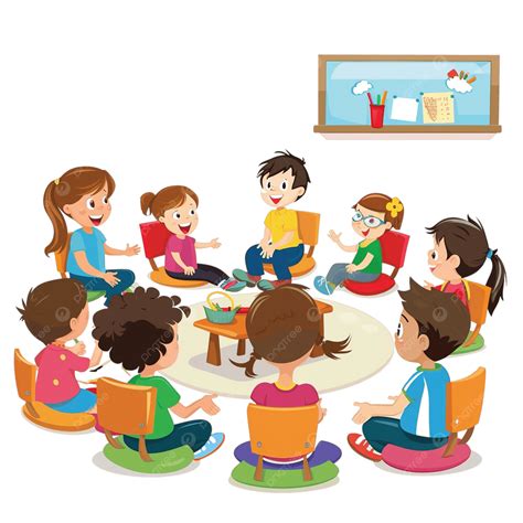 선생님과 함께 교실에서 배우는 유치원생들 유치원 선생님 수업 Png 일러스트 및 이미지 에 대한 무료 다운로드 Pngtree