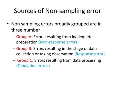 Stat 3203 Sampling Errors And Non Sampling Errors Pptx