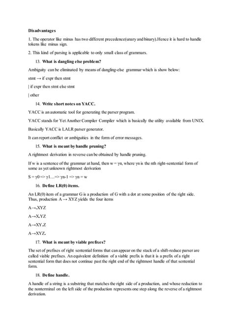 Compiler Design Important Questions Docx Programming Languages