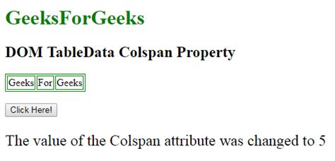Html Dom Tabledata Colspan 属性 码农参考
