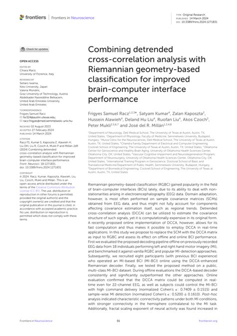 pdf combining detrended cross correlation analysis with riemannian