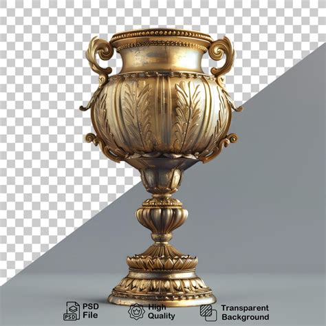 투명한 배경에 고립 된 금 트로피 프리미엄 Ai 생성 Psd