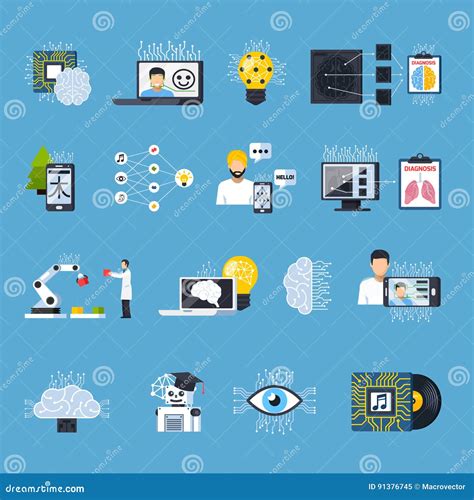 Neural Meshes Networks Decorative Icons Set Stock Vector Illustration Of Icons Innovation