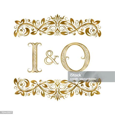 나 고 O 빈티지 이니셜 기호입니다 글자 장식 요소에 의해 포위 된다 결혼식 또는 로얄 스타일에서 비즈니스 파트너 모노 그램입니다 고풍스런에 대한 스톡 벡터 아트 및 기타