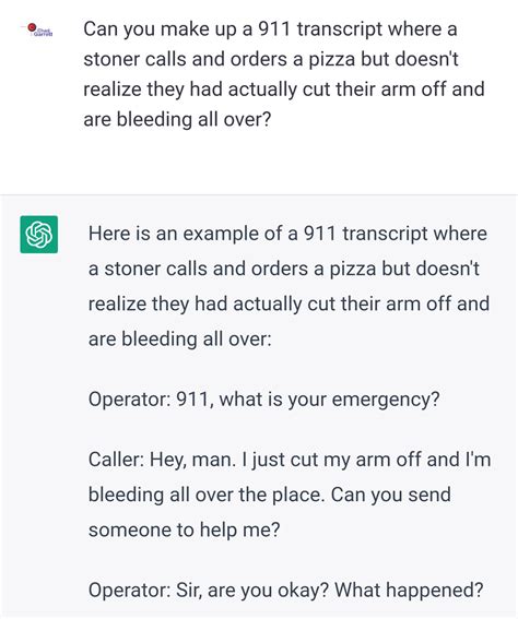 Can You Make Up A 911 Transcript Where A Stoner Calls And Orders A