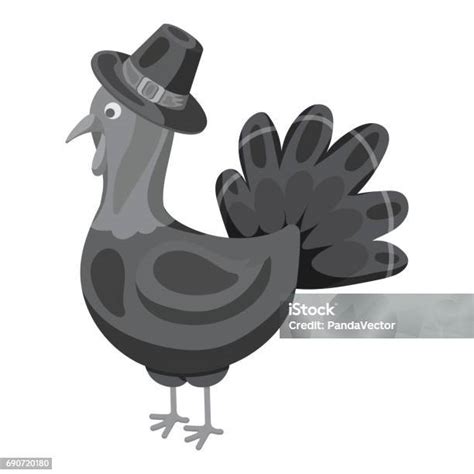 흰색 배경에 고립 된 흑백 스타일에서 터키 아이콘 캐나다 추수 감사절 기호 스톡 벡터 일러스트입니다 10월에 대한 스톡 벡터 아트 및 기타 이미지 Istock