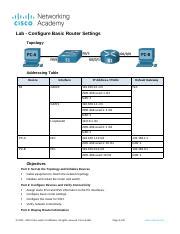 Configuring Basic Router Settings And Connectivity Verification Course Hero