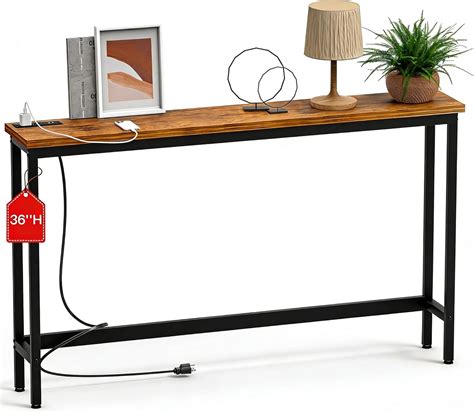 Famidge Charging Console Table With Outlet 36 Inch Tall