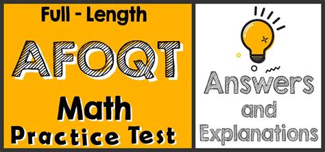 Full Length Afoqt Math Practice Test Answers And Explanations Effortless Math We Help