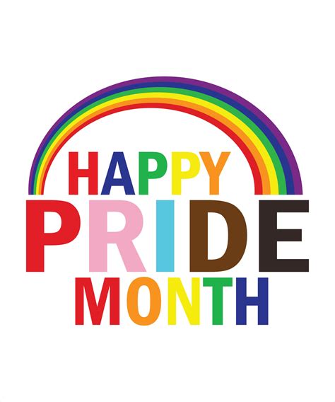Happy Pride Month Text And Rainbow Vector Art At Vecteezy