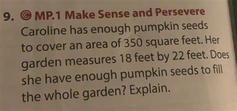 Solved 9 9 Mp 1 Make Sense And Persevere Caroline Has Enough Pumpkin