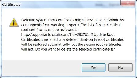 Deleting Certificates From IE