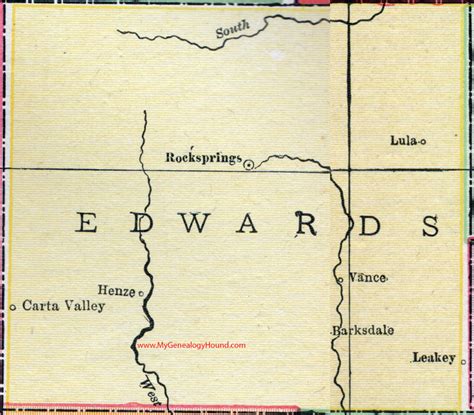 Edwards County Texas 1911 Map Rocksprings Leakey Barksdale Carta