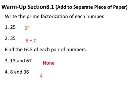 Warm Up Section8 1 Add To Separate Piece Of Paper Ppt Download