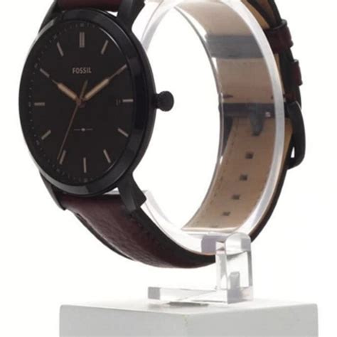 Fossil Solar Powered Watch Fs5841 Minimalist Brown Eco Leather Watchcharts Marketplace