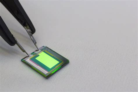 Checking Turn On Small Oled Displays Of White Color With A Probe Station Stock Image Image Of