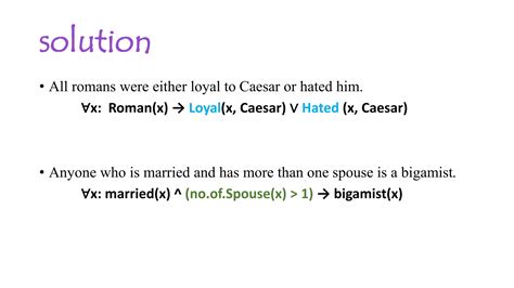 First Order Predicate Logic Examples Different Examples Ppt