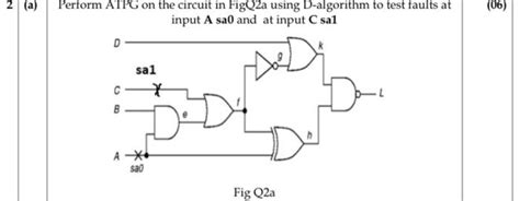 Solved 2 A 06 Perform Atpg On The Circuit In Figq2a