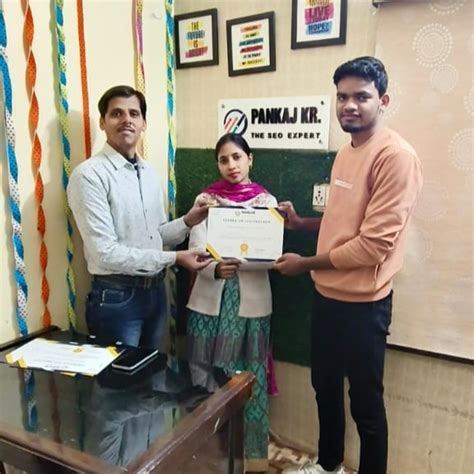 Institute Certificate Gallery Pankaj Kumar Seo