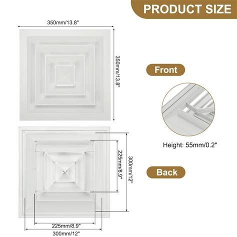 Patikil 9 X 9 Inch Square Ceiling Diffuser Aluminum Square Vent Cover