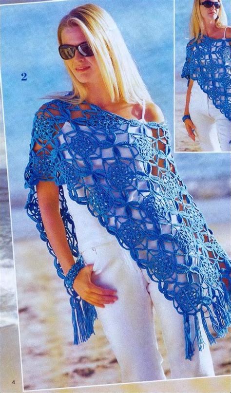 блузы топы Вязаная крючком одежда Вязаное крючком пончо Вязание крючком бикини узор