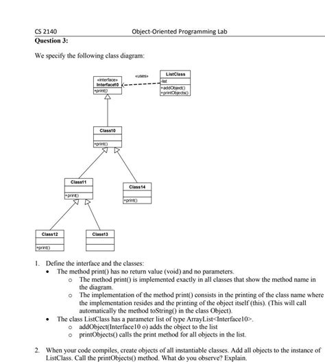 Solved Cs 2140 Question 3 We Specify The Following Class