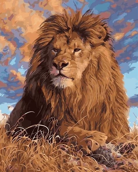 Color Lion Drawing
