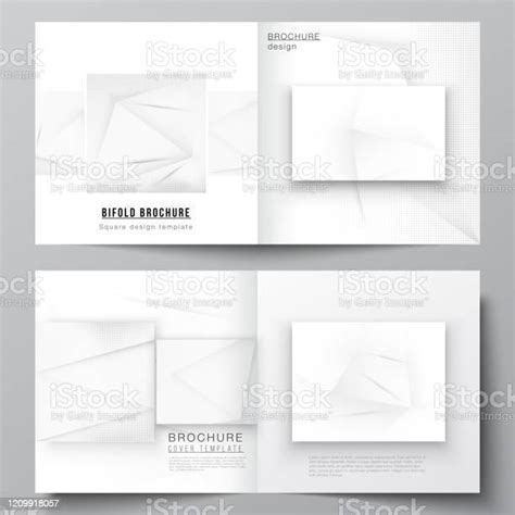 사각형 디자인 Bifold 브로셔 전단지 커버 디자인 책 디자인 브로셔 커버를위한 두 개의 커버 템플릿의 벡터 레이아웃 도트가 있는 하프톤 효과 장식 점선 팝 아트 패턴