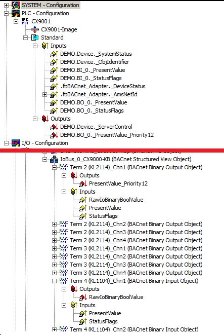 Example Linking Of Binaryinput And Binaryoutput Objects In The Plc Program