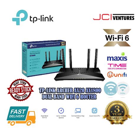 Tp Link Archer Ax20 Ax1800 Dual Band Wi Fi 6 Router Shopee Malaysia