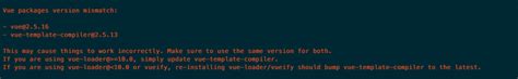 vue packages version mismatch error fix anansewaa