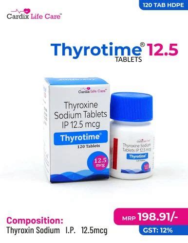 Thyroxin I P 12 5mcg Tablets Strength 0 125 Mcg At Rs 198 91 Bottle In Panchkula