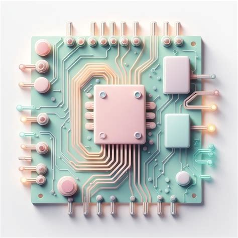 3d Rendering Of A Circuit Board With Chip Premium Ai Generated Vector