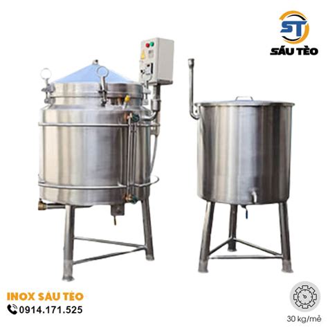 Nồi Nấu Rượu Inox 30kgmẻ Inox Sáu Tèo
