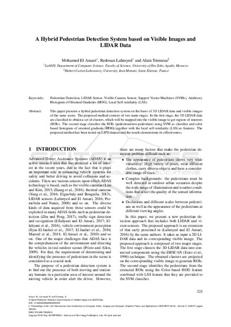 Pdf A Hybrid Pedestrian Detection System Based On Visible Images And