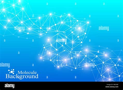 Structure Molecule Atom Dna And Communication Background Concept Of Neurons Connected Lines