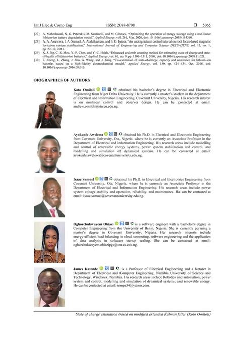 State Of Charge Estimation Based On A Modified Extended Kalman Filter Pdf Physics Science