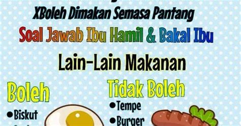 Jadual Makanan Yg Boleh Dimakan Tak Boleh Dimakan Semasa Pantang Blog Santai Santai Jerr